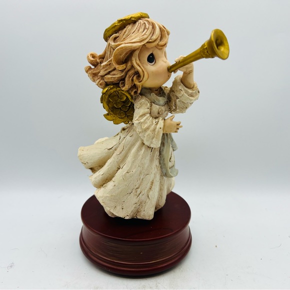 Enesco | Holiday | Precious Moments Rotating Music Box Angel With Horn ...